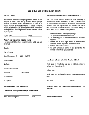 Fillable Online MEDICATION SELF-ADMINISTRATION CONSENT Fax Email Print ...
