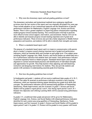 Fillable Online Elementary Standards-Based Report Cards Fax Email Print ...