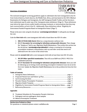 Fillable Online New Immigrant Screening and Care at Harborview ...