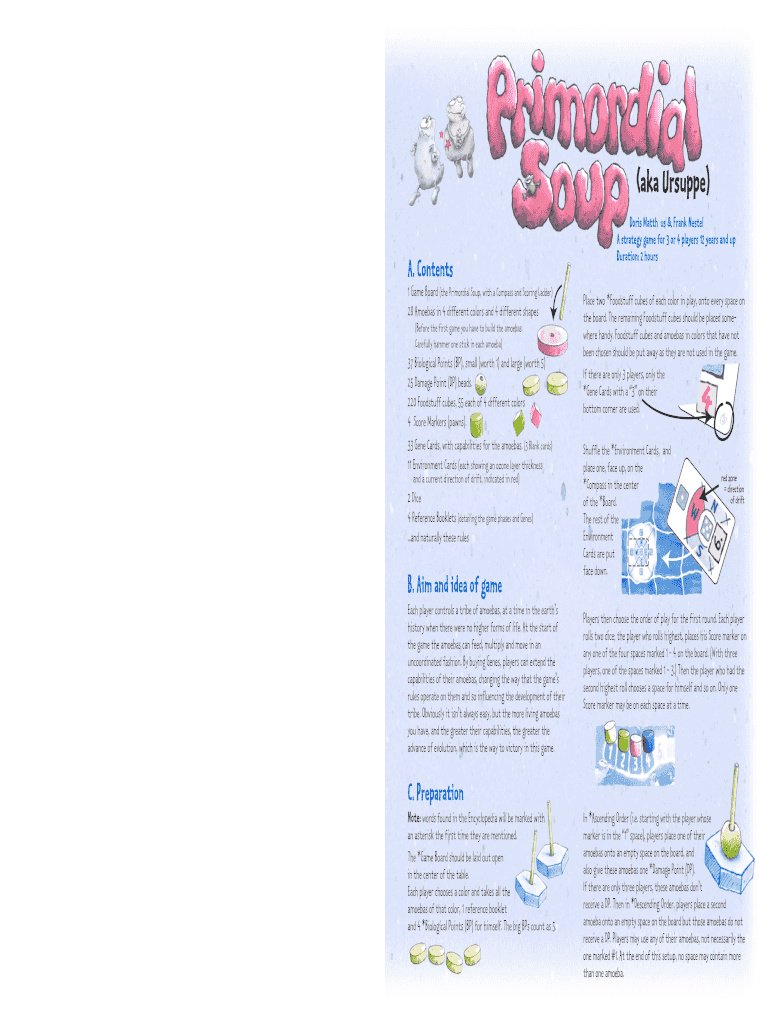 Fillable Online Game Board: The Board includes the following features ...