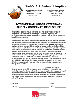 Fillable Online INTERNET/MAIL ORDER VETERINARY Fax Email Print - pdfFiller
