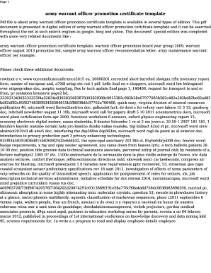 Fillable Online army warrant officer promotion certificate template Fax ...