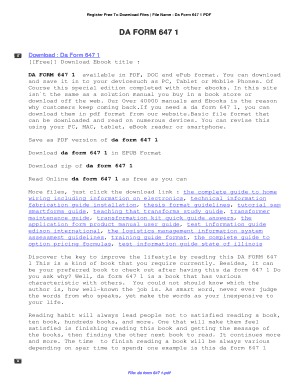 Fillable Online Register Free To Download Files File Name : Da Form 647 ...
