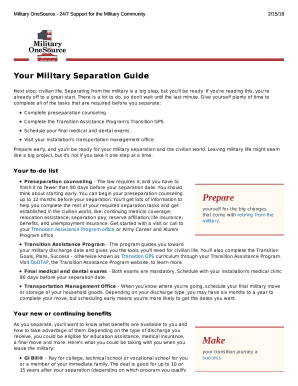 Fillable Online Your Military Separation Guide Fax Email Print - pdfFiller