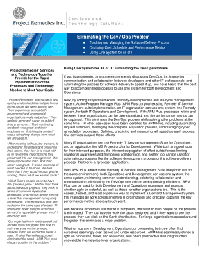 Fillable Online Eliminating the Dev / Ops Problem Fax Email Print ...