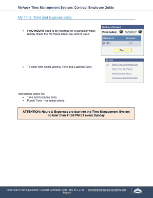 Fillable Online MyApex Time Management System: Contract Employee Guide ...