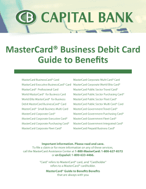 Fillable Online MasterCard Business Debit Card Fax Email Print - pdfFiller