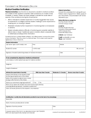 Fillable Online Medical Condition Verification Fax Email Print - pdfFiller