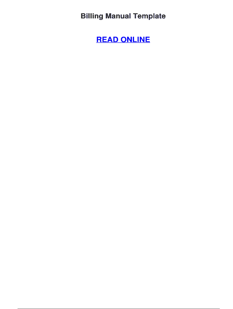 Fillable Online Billing Manual Template Fax Email Print - pdfFiller