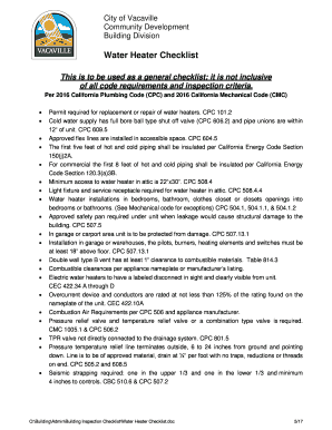 Fillable Online Water Heater Checklist Fax Email Print - pdfFiller