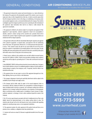 Fillable Online AIR CONDITIONING SERVICE PLAN Fax Email Print - pdfFiller