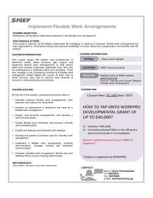 Fillable Online Implement Flexible Work Arrangements Fax Email Print - pdfFiller