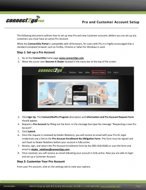 Fillable Online Pro and Customer Account Setup Fax Email Print - pdfFiller