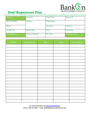 Fillable Online Debt Repayment Plan Fax Email Print - pdfFiller