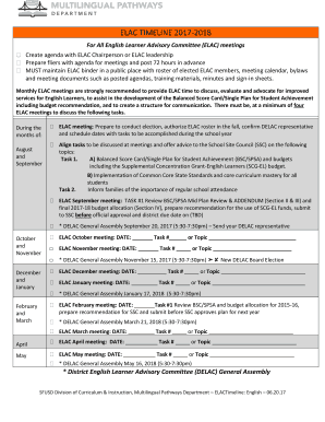 Fillable Online Create agenda with ELAC Chairperson or ELAC leadership ...