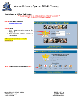 Fillable Online Aurora University Spartan Athletic Training Fax Email Print - pdfFiller