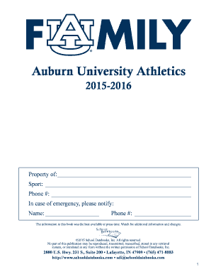 Fillable Online Auburn University Athletics Fax Email Print - pdfFiller