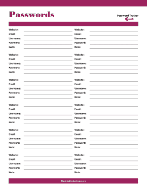 Password Generator - Fill Online, Printable, Fillable, Blank | pdfFiller
