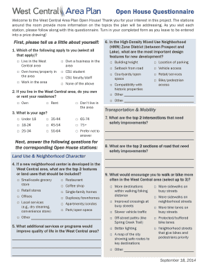 Fillable Online Open House Questionnaire Fax Email Print - pdfFiller