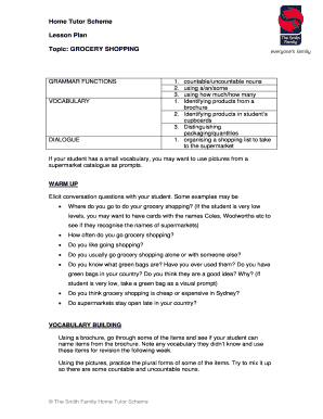 Fillable Online Topic: GROCERY SHOPPING Fax Email Print - pdfFiller