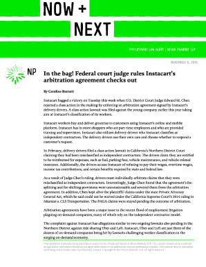 Fillable Online Federal court judge rules Instacarts Fax Email Print ...
