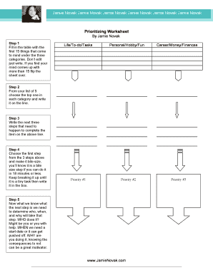 Fillable Online Prioritizing Worksheet Fax Email Print - pdfFiller