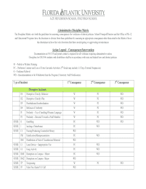 Fillable Online Administrative Discipline Matrix Fax Email Print ...