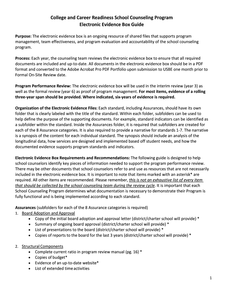 Fillable Online Electronic Evidence Box Guide Fax Email Print - pdfFiller