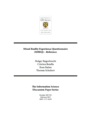 Fillable Online Mixed Reality Experience Questionnaire Fax Email Print ...
