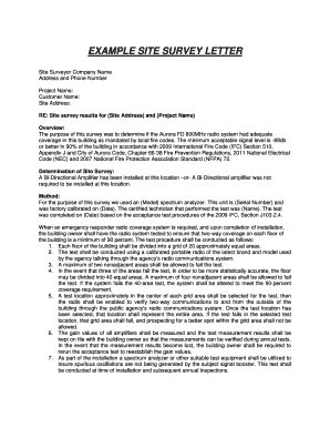 Fillable Online EXAMPLE SITE SURVEY LETTER Fax Email Print - pdfFiller
