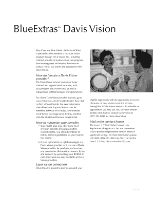 Fillable Online BlueExtras Davis Vision Fax Email Print - pdfFiller