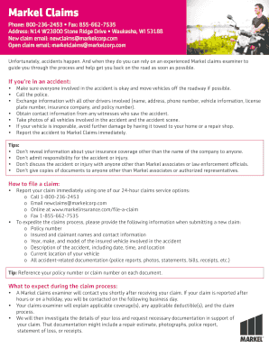 Fillable Online Markel Claims Fax Email Print - pdfFiller