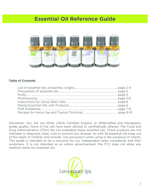 Fillable Online Essential Oil Reference Guide Fax Email Print - pdfFiller