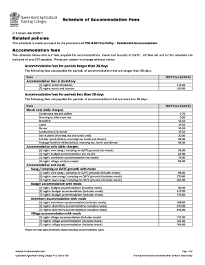 Fillable Online Schedule of Accommodation Fees Fax Email Print - pdfFiller