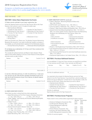 Fillable Online 2018 Congress Registration Form Fax Email Print - pdfFiller