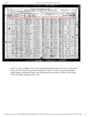 Fillable Online com - 1920 United States Federal Census Fax Email Print ...