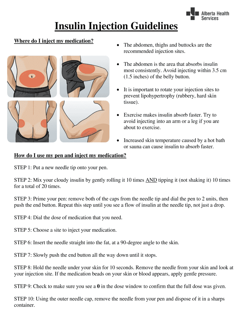 Fillable Online Insulin Injection Guidelines Fax Email Print - pdfFiller