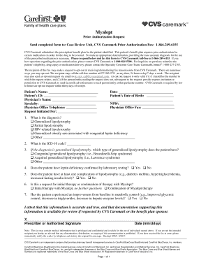 Fillable Online Send completed form to: Case Review Unit, CVS Caremark Prior Authorization Fax ...