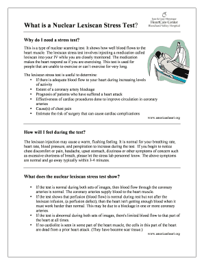 Fillable Online What is a Nuclear Lexiscan Stress Test Fax Email Print ...