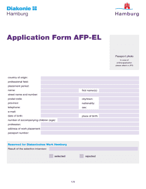 Fillable Online Application Form AFP-EL Fax Email Print - pdfFiller