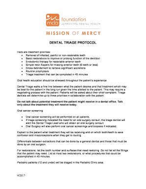 Fillable Online DENTAL TRIAGE PROTOCOL Fax Email Print - pdfFiller