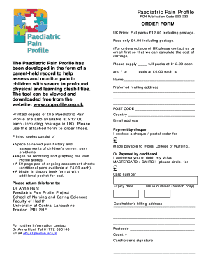 Fillable Online Paediatric Pain Profile Fax Email Print - pdfFiller