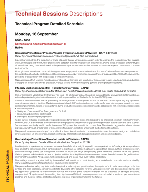 Fillable Online Technical Sessions Descriptions Fax Email Print - pdfFiller