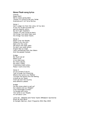 Fillable Online News Flash song lyrics Fax Email Print - pdfFiller