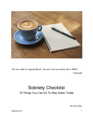 Fillable Online Sobriety Checklist Fax Email Print - pdfFiller