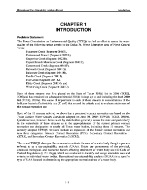 Fillable Online Recreational Use Attainability Analysis Report Fax ...