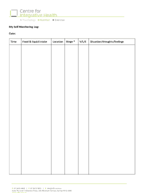 Fillable Online My Self Monitoring Log: Fax Email Print - pdfFiller