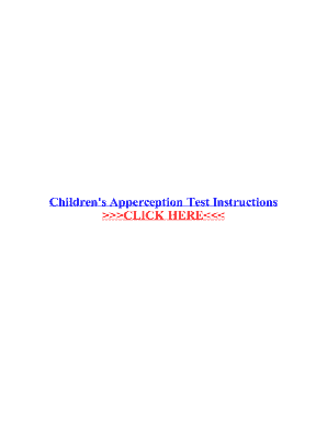 Fillable Online Children's Apperception Test Instructions Fax Email ...