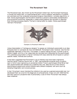 Fillable Online The Rorschach Test Fax Email Print - pdfFiller