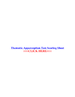 Fillable Online Thematic Apperception Test Scoring Sheet Fax Email ...